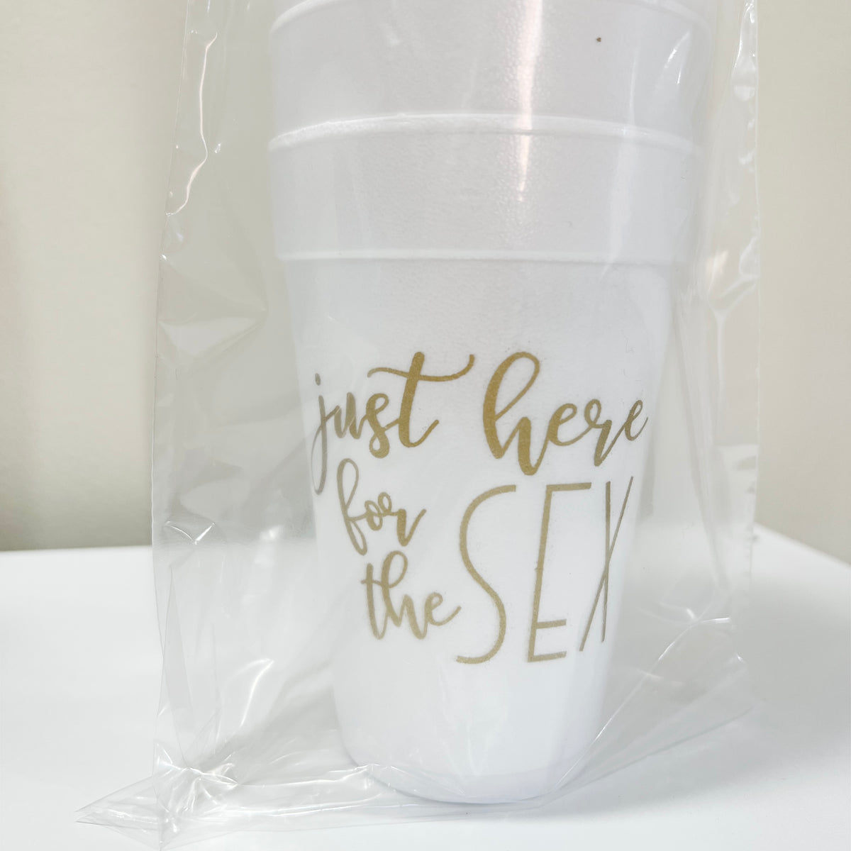 Here For The Sex Styrofoam Cups Sleeve Lucy Rose