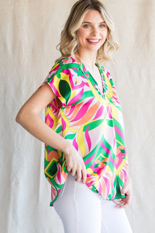 Pink Multi Jolene Top – Lucy Rose