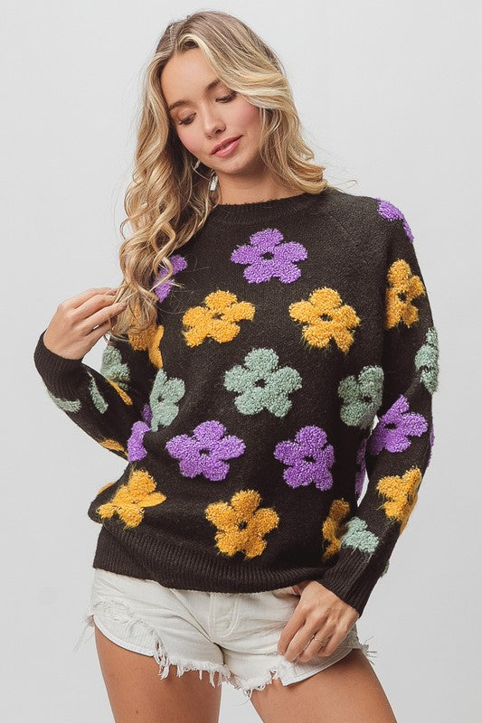 Black Mya Flower Sweater – Lucy Rose