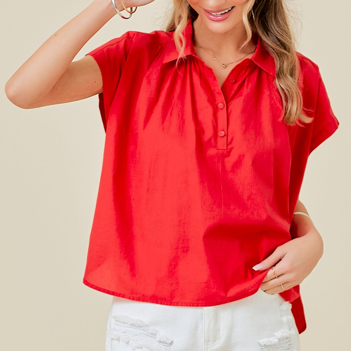 Red Vincent Top – Lucy Rose