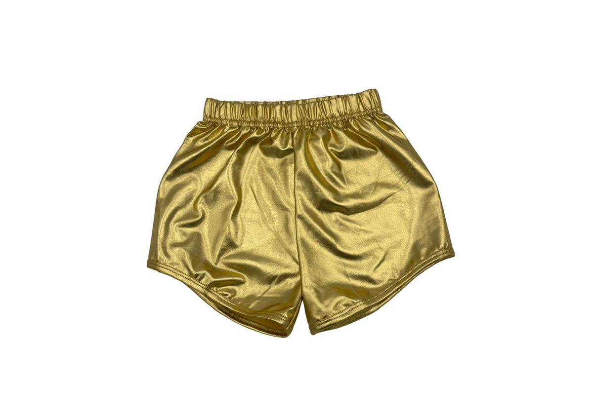 Kids Gold Metallic Wind Shorts – Lucy Rose