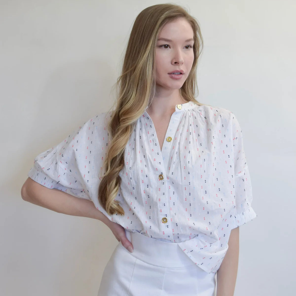 Swiss Dot Pat Top – Lucy Rose