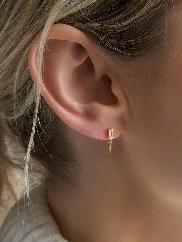 Gold Spiked Dangle Studs – Lucy Rose