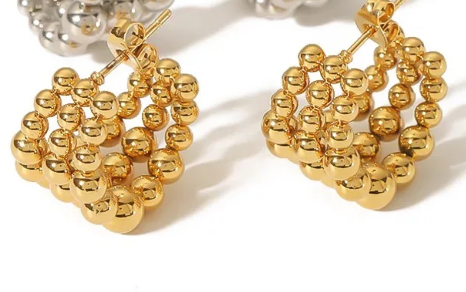 Carolina Beaded Hoop Gold – Lucy Rose