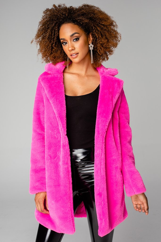 Hot Pink Fur Coat – Lucy Rose