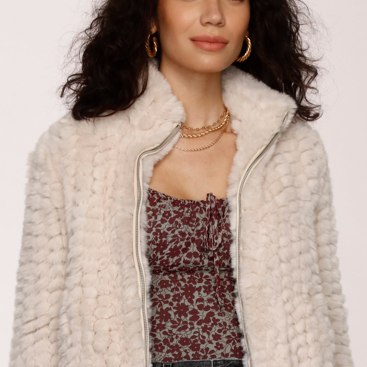 Bone Relaxed Faux Fur Cary Jacket – Lucy Rose