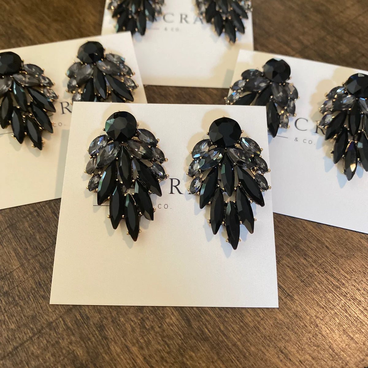Black Cascading Jewel Earrings – Lucy Rose