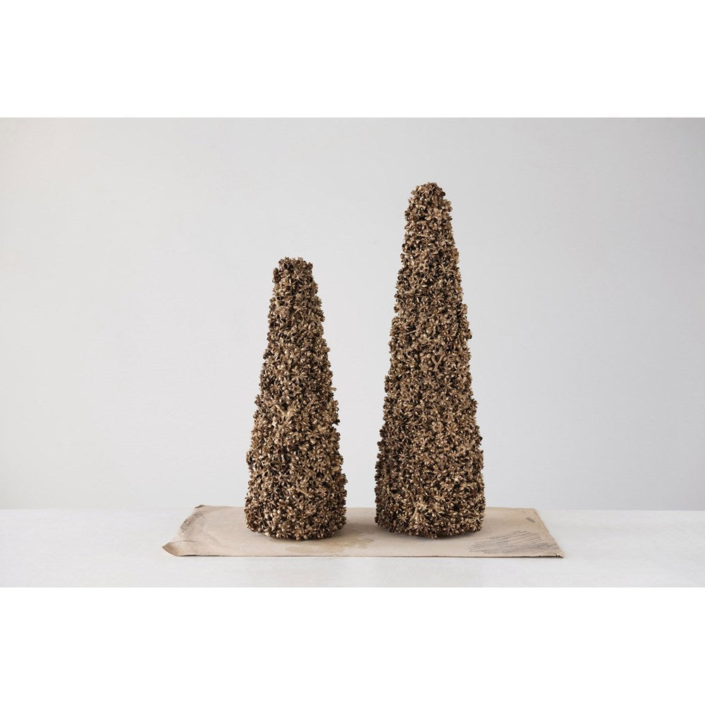 Gold Glitter Handmade Pepper Shell Cone Tree – Lucy Rose